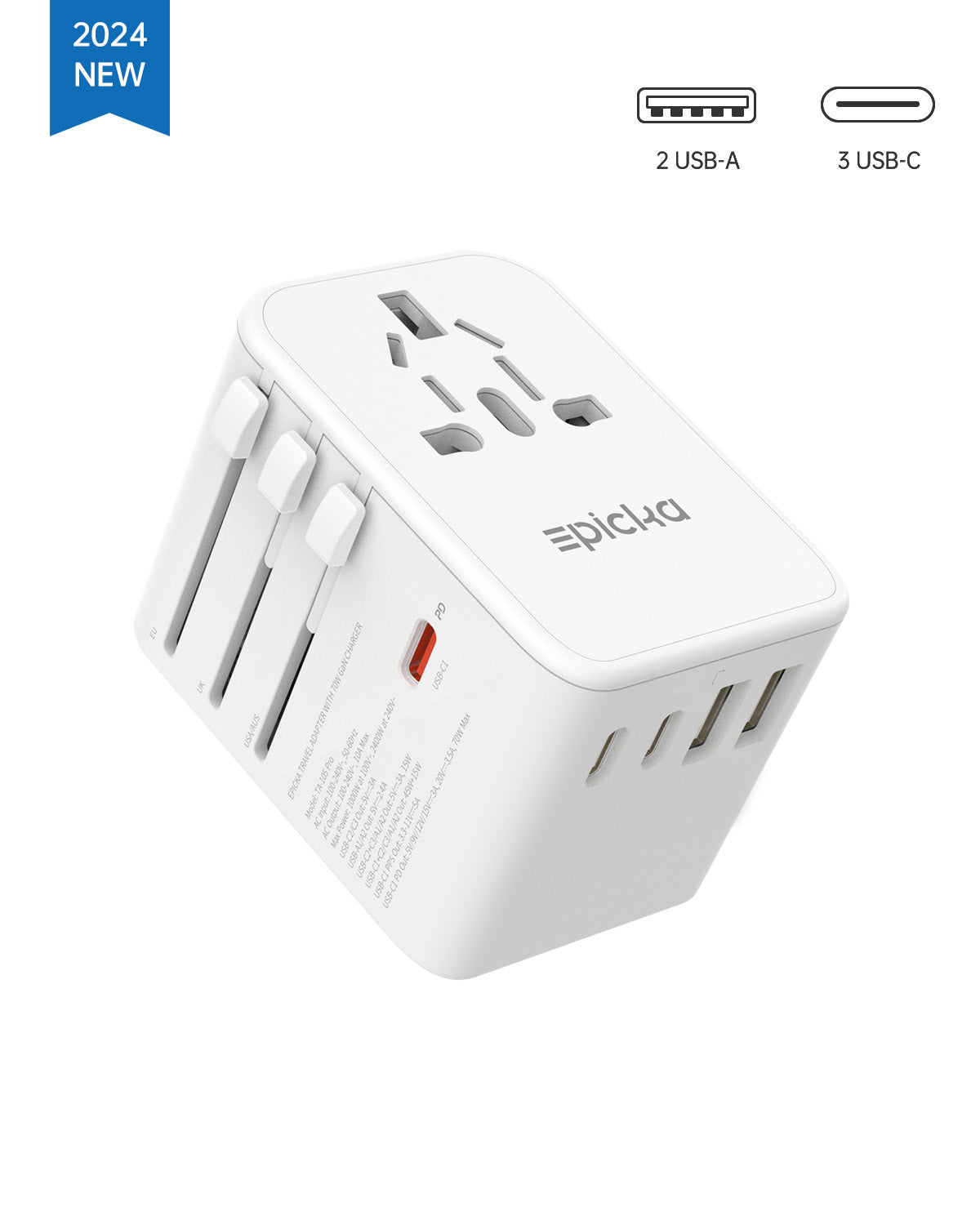 TA-105 Pro Universal Travel Adapter GaN 70W Fast Charging